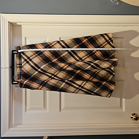 i | Skirts | Nwt 34 Flair I Brand Brown Multi Plaid Lined Skirt Size M ...